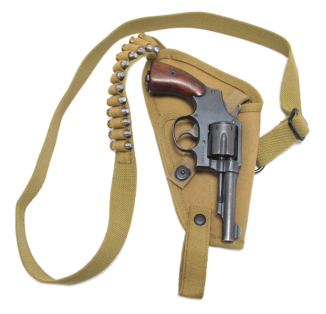 US M3 Victory Revolver Pilots Canvas Shoulder Holster with Shell loops ...
