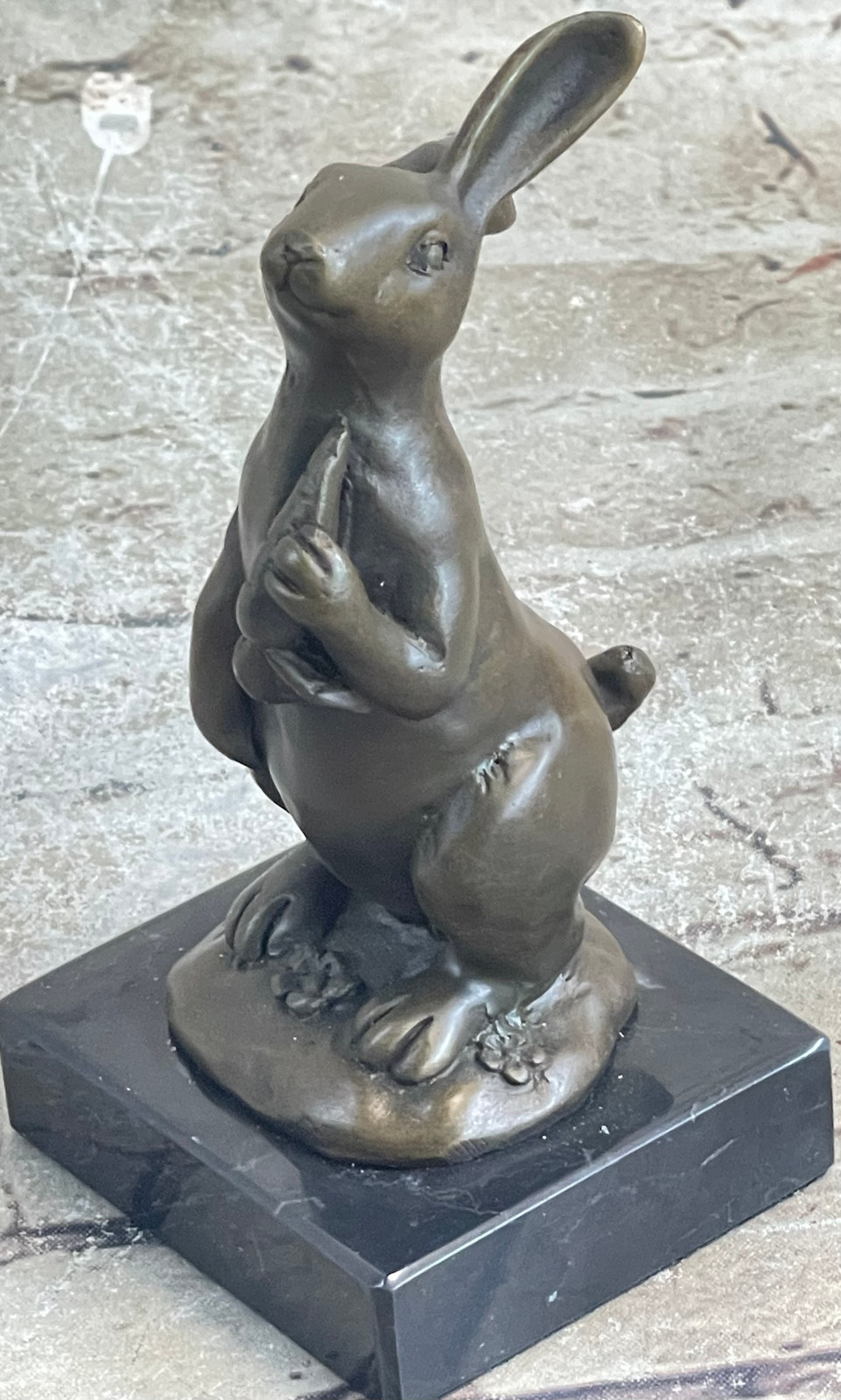 Vienna Bronze Tiny Standing Rabbit with EGG Brass Bermann Easter Bunny ...