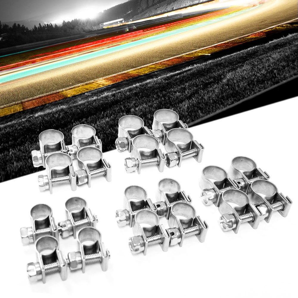 HPS Stainless Steel Fuel Injection Hose Clamp Assortment Set 6mm-12mm ...