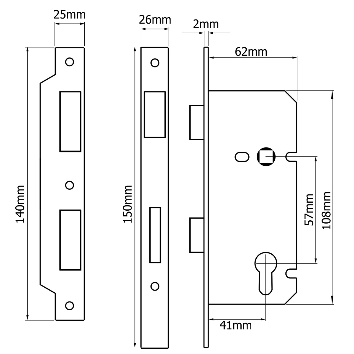 YALE SASH LOCKS 5 Lever Wooden Door Mortice Handle Bathroom CHROME ...