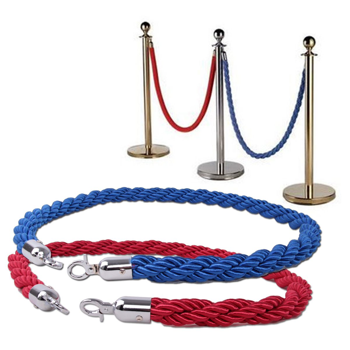 1.5m Twisted Rope for Polished Stainless Steel Queue Rope Barrier Posts ...