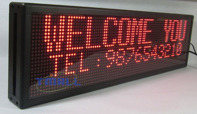 30"x9" Red LED Programmable Scrolling Message Display Sign Indoor Board ...